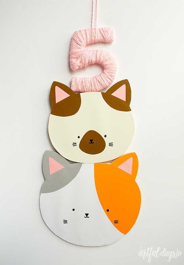 Kitty Cat Door Hanger Party Decor - Artful Days