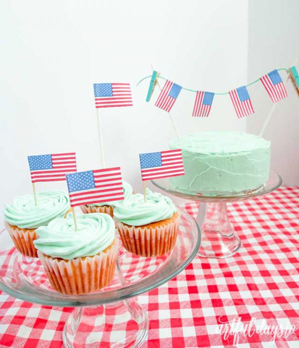 USA Flag Dessert Toppers - Artful Days